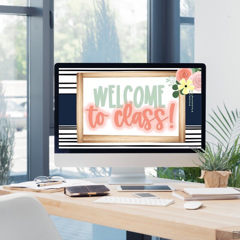 Boho Rainbow Flowers Google Slides and Powerpoint Templates - Etsy