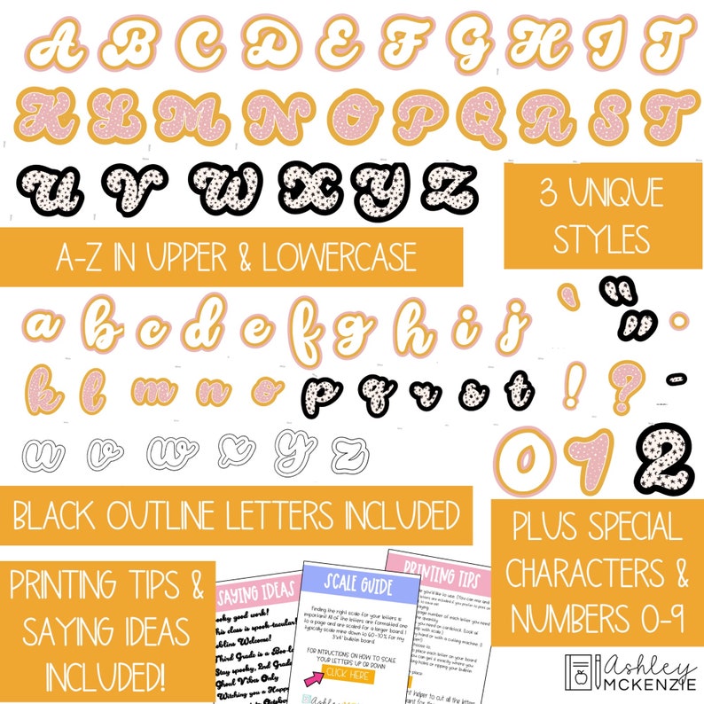 Retro Halloween Classroom Decor A-Z Bulletin Board Letters - Etsy