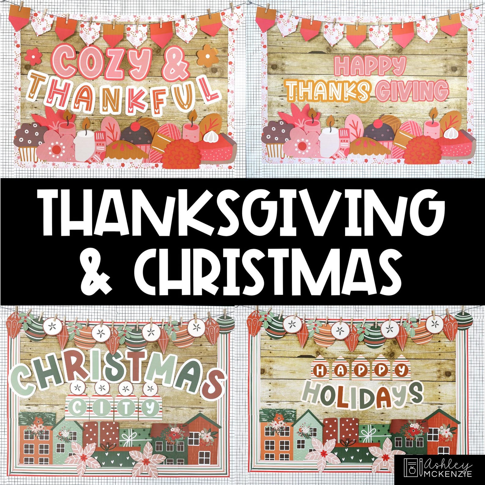 Bulletin Board Kits Bundle #6 Seasonal Classroom Decor for All Year ...