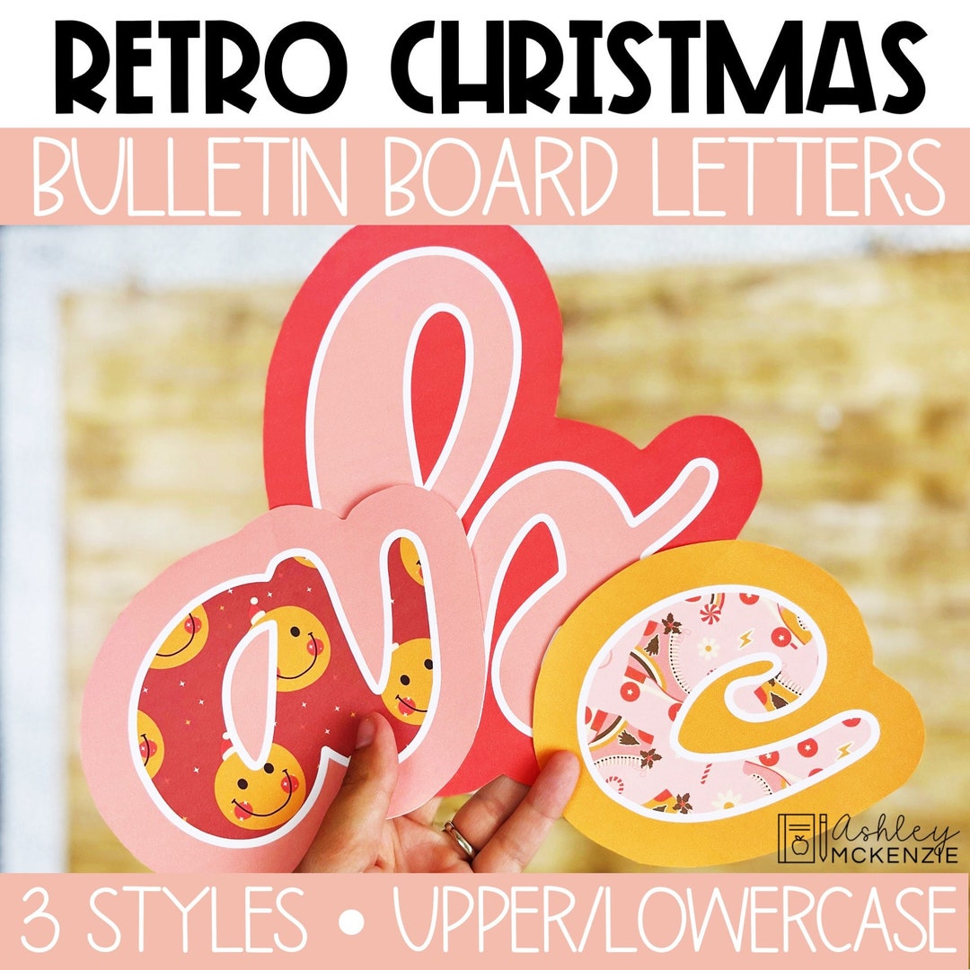 Retro Christmas or Holiday Season Classroom Decor, A-Z Bulletin Board ...