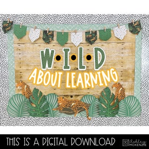 Back to School Bulletin Board Kit Modern Jungle Themed Classroom Decor ...