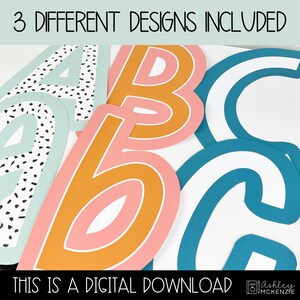 Calm Terrazzo Classroom Decor, Printable Bulletin Board Letters, A-Z ...