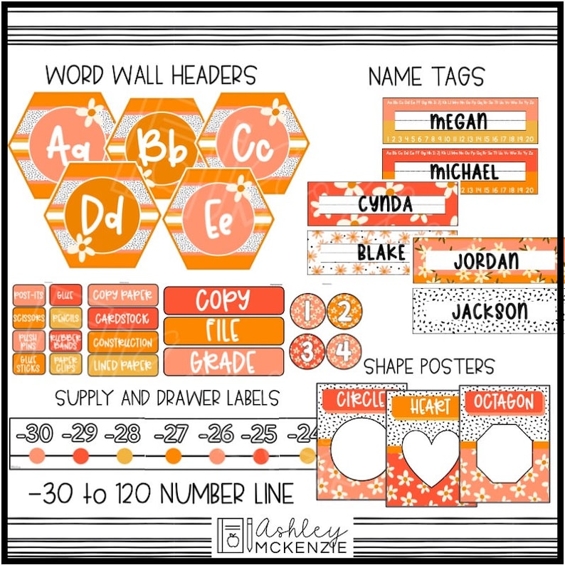 Daisy Themed Classroom Decor Bundle Editable Classroom Decor - Etsy
