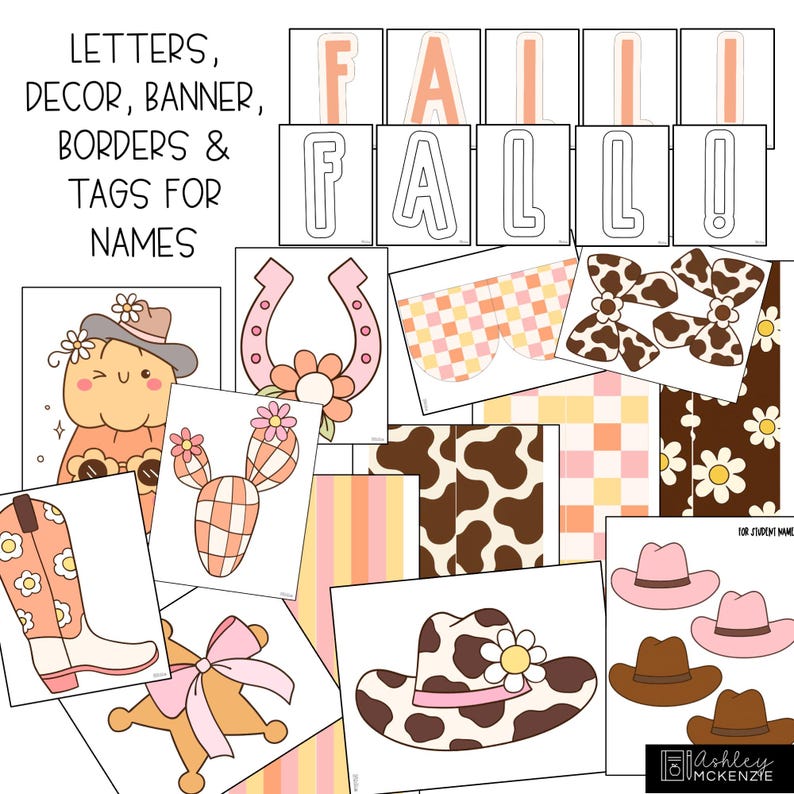 Giddy up Fall Bulletin Board Idea September Door Decor Printable ...