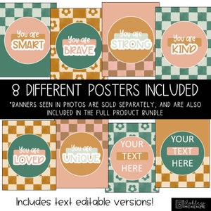 Modern Check Themed Classroom Posters, Checkered Pattern Decor, Easy ...