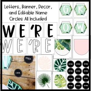 Modern Tropical Back to School Bulletin Board or Classroom Door Decor ...