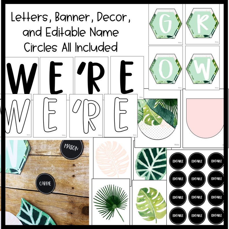 Modern Tropical Back to School Bulletin Board or Classroom - Etsy