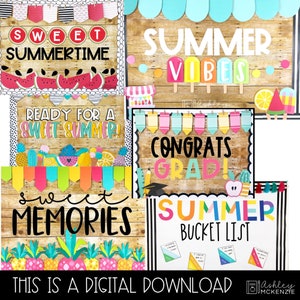 Summer Bulletin Board Kits Bundle, Seasonal Classroom Decor, Easy and ...