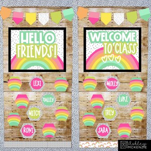Rainbow Brights Classroom Door Decor Kit, Back to School, Easy and ...