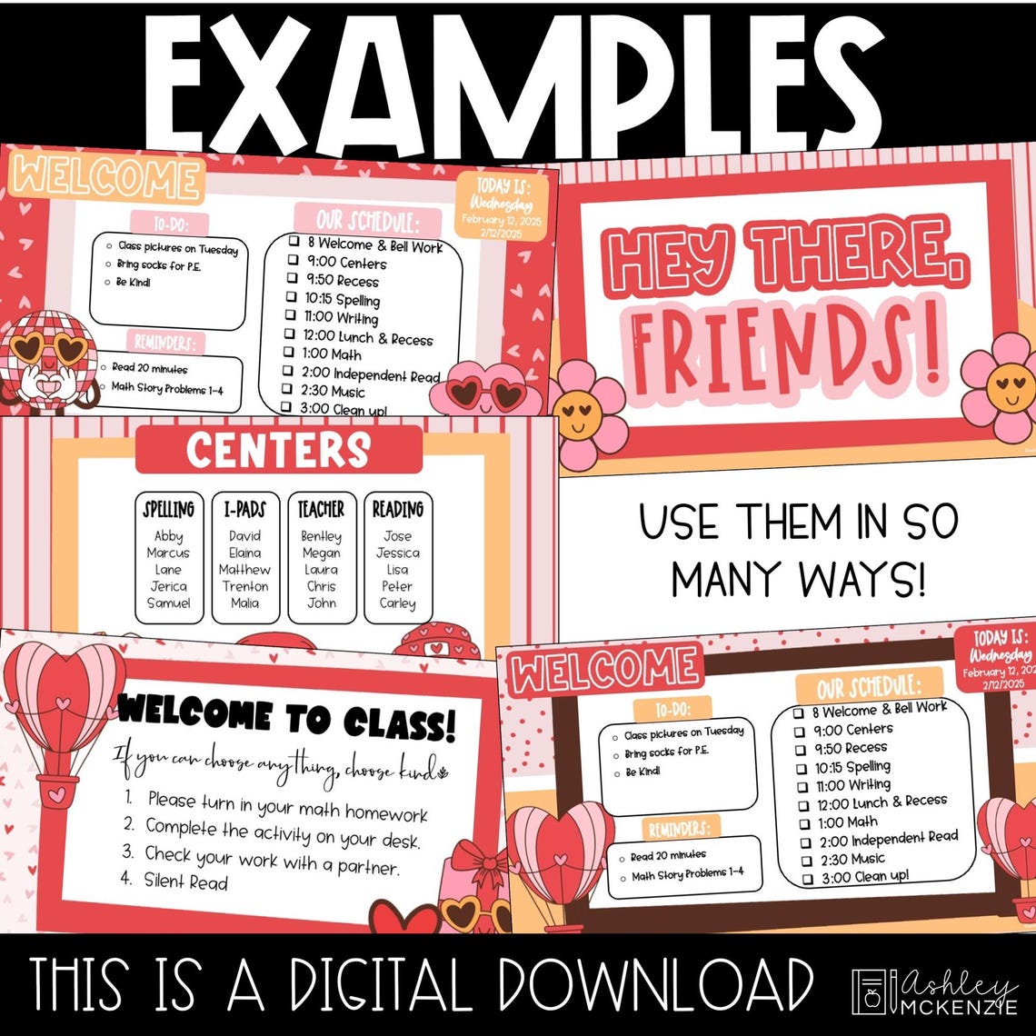 February Morning Slides, Valentine's Day Slide Templates, Daily Slides ...