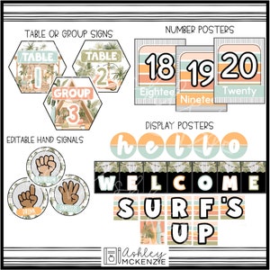 Beach Classroom Bundle Calm Colors Classroom Decor Beach Themed ...