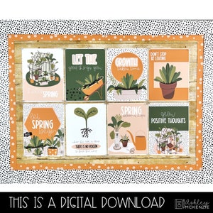 Spring Bulletin Board Bundle March Door Decorating Spring Garden Theme ...