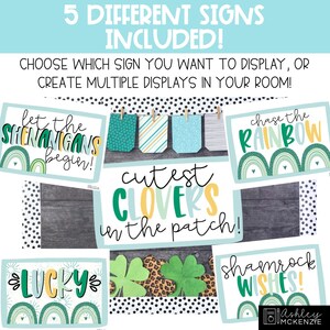 St. Patrick's Day Clovers Bulletin Board or Classroom Door Decor, Easy ...