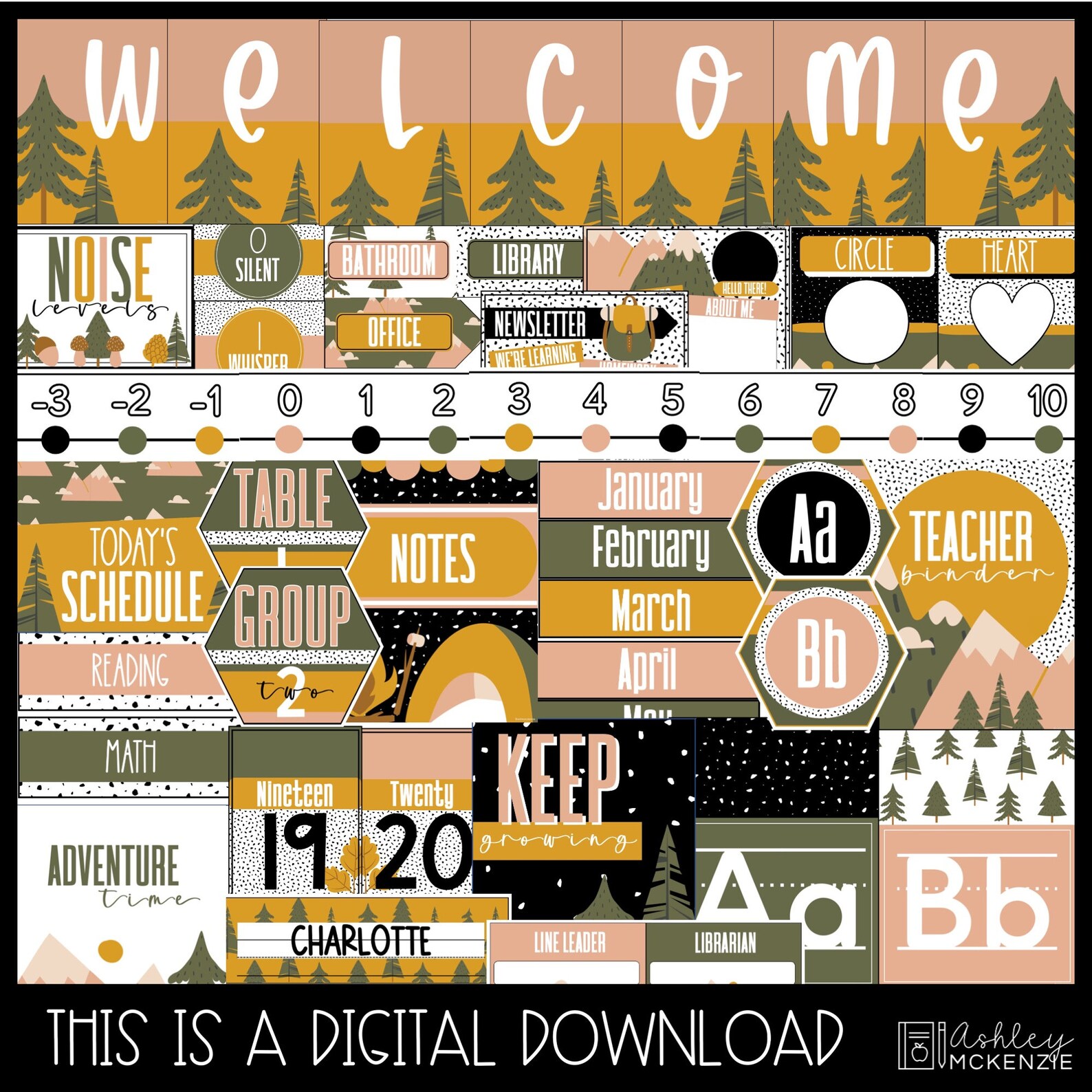 Camping Adventure Classroom Decor Bundle Easy and Modern - Etsy