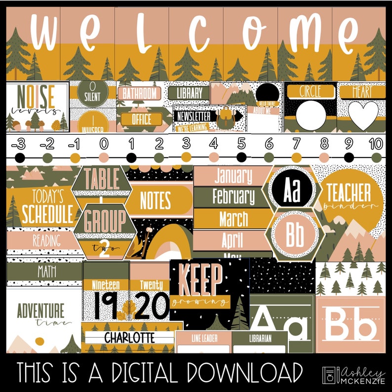 Camping Adventure Classroom Decor Bundle Easy and Modern - Etsy