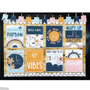 Boho Rainbow Classroom Posters Easy and Modern Classroom - Etsy