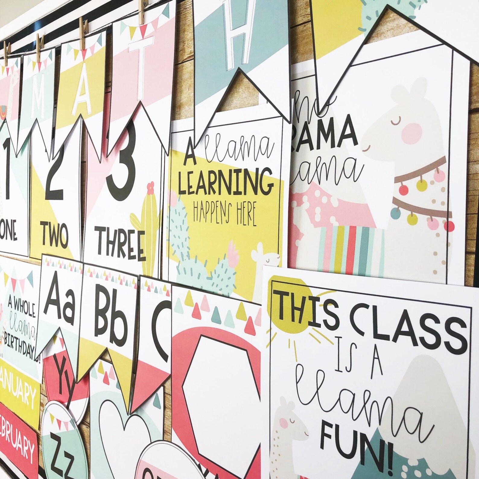 Llama and Cactus Classroom Decor Bundle Easy and Modern - Etsy