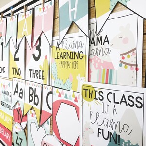 Llama and Cactus Classroom Decor Bundle Boho Elementary Classroom ...