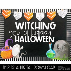 Halloween Bulletin Board or Classroom Door Decor, Spooky Halloween ...