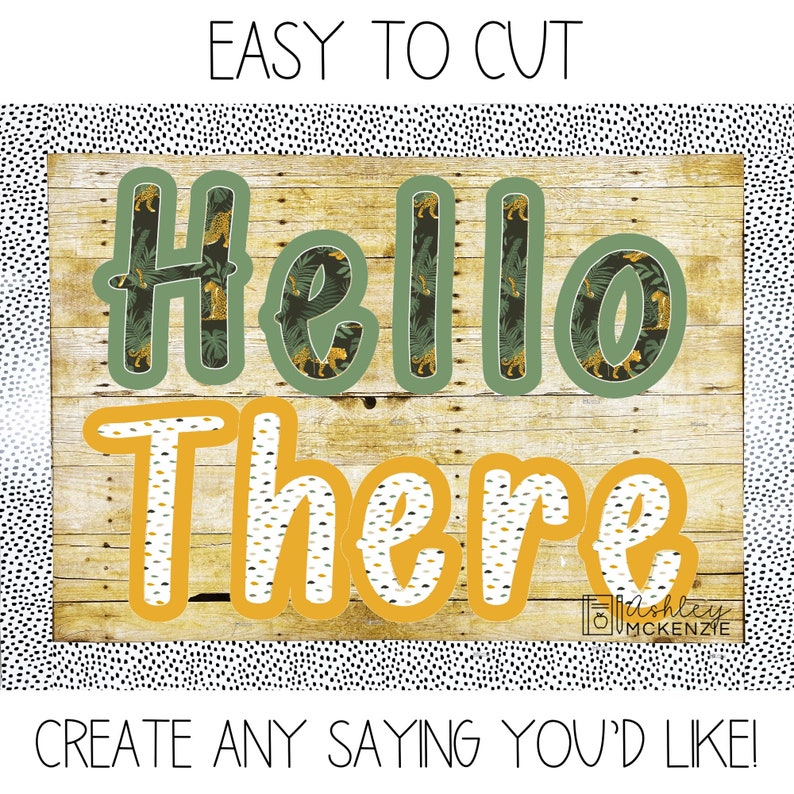Modern Jungle Classroom Decor, Primary Font A-Z Bulletin Board Letters ...