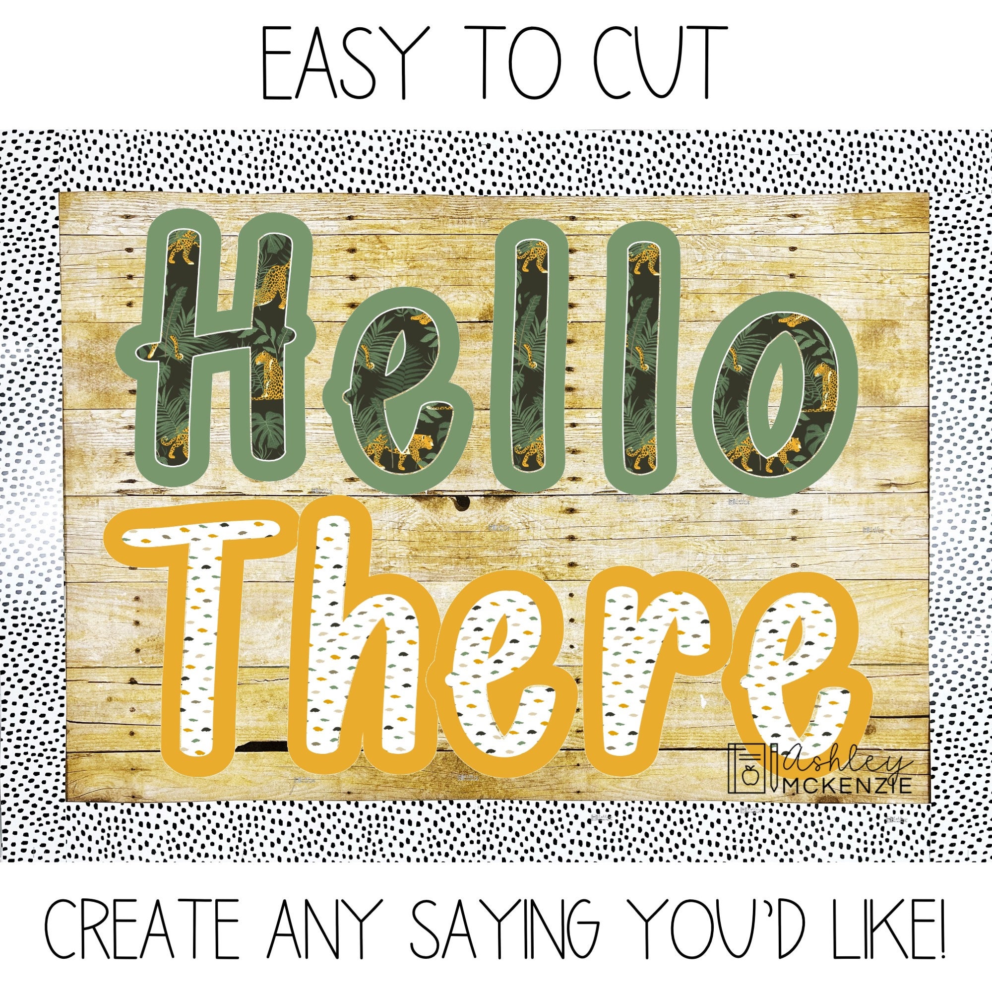 Modern Jungle Classroom Decor, Primary Font A-Z Bulletin Board Letters ...
