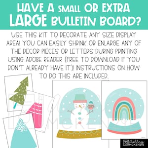 Winter Snow Globe Bulletin Board or Door Decor, Easy Seasonal Classroom ...