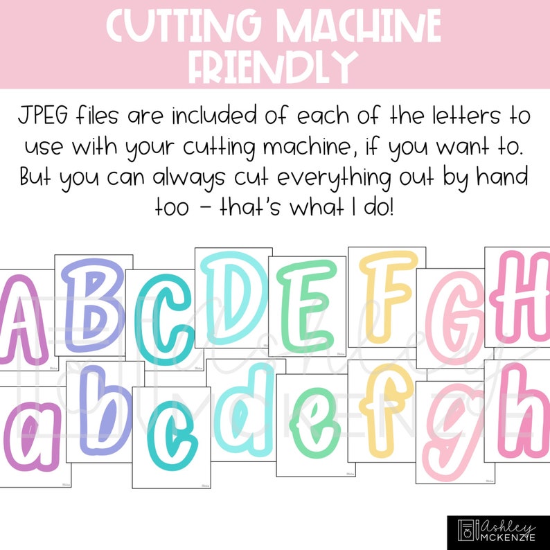 Pastel Colored Bulletin Board Letters With Punctuation and Numbers ...