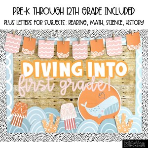 Boho Ocean Back to School Classroom Decor, Bulletin Board Kit ...