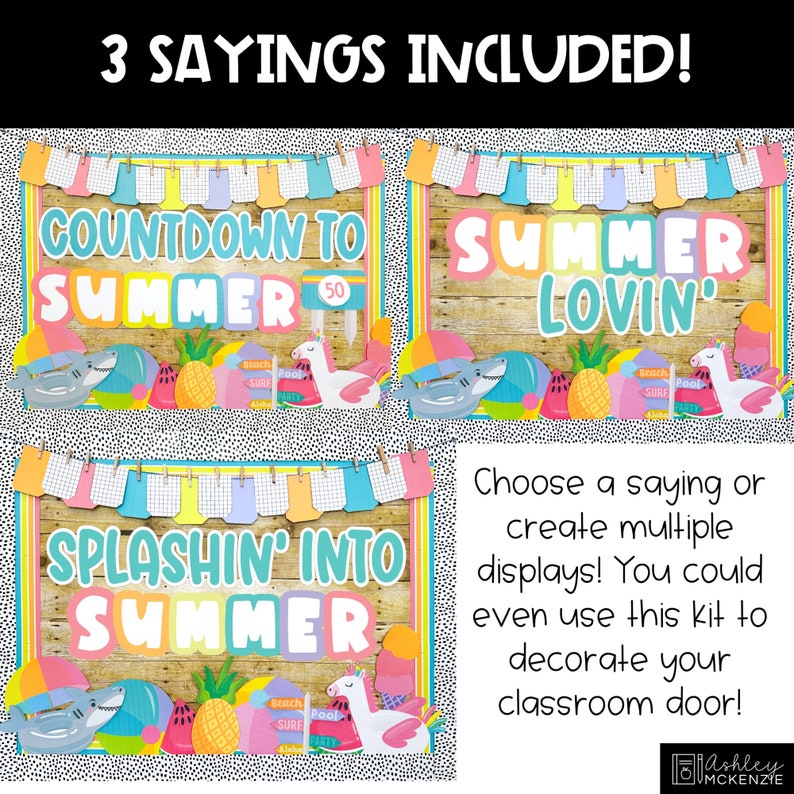 End of Year Classroom Decor, Summer Splash Theme, Bulletin Board Kit ...