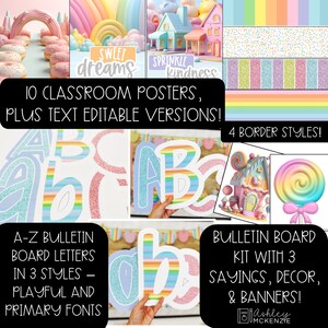 Pastel Sweets Back to School Classroom Decor, Bulletin Board Kit ...