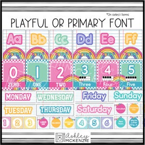 Bright Rainbow Classroom Decor Bundle Back to School Bulletin Board ...