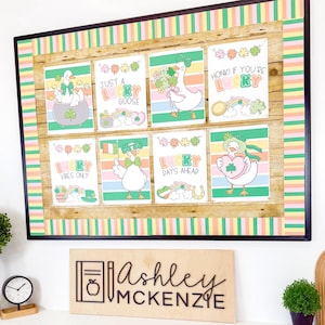March Bulletin Board Lucky Goose Posters St. Patrick's Day Bulletin ...