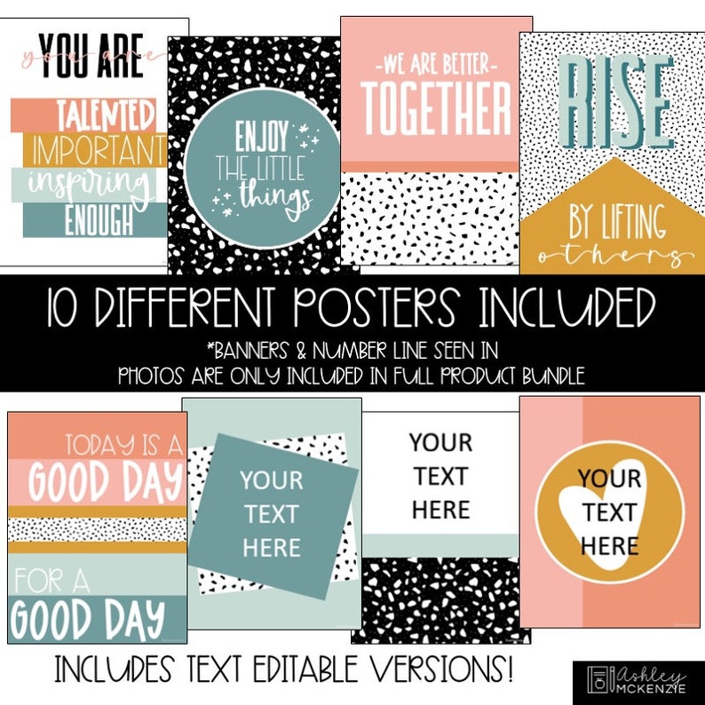 Calm Terrazzo Classroom Posters, Easy and Modern Classroom Decorations ...