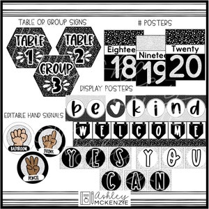 Black and White Classroom Decor Bundle Neutral Classroom Theme Back to ...