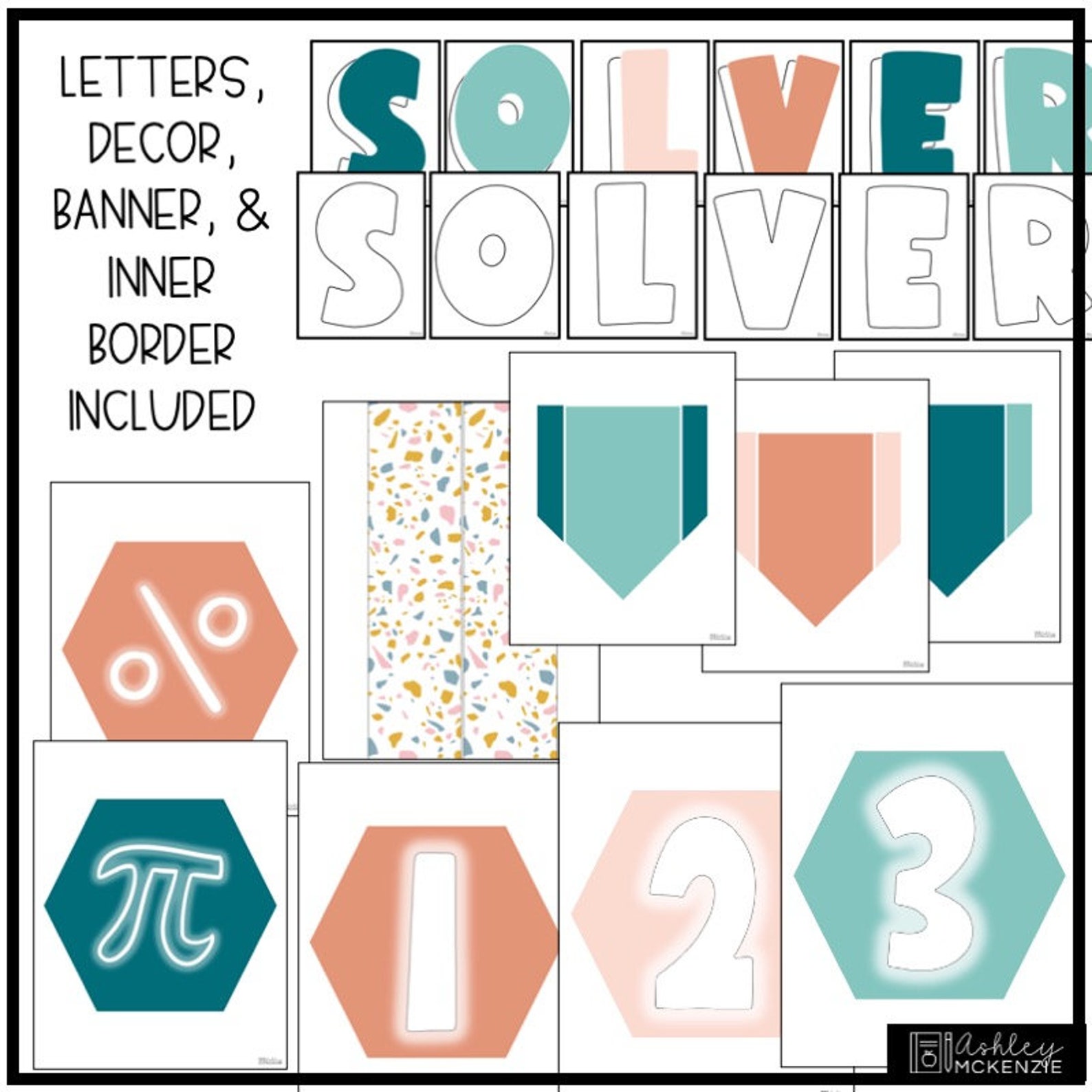 Math Bulletin Board or Classroom Door Decor Kit Easy and - Etsy