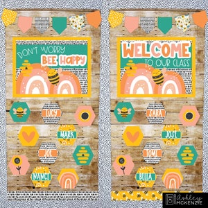 Honey Bee Classroom Decor Bright Classroom Bulletin Board Kit Editable ...