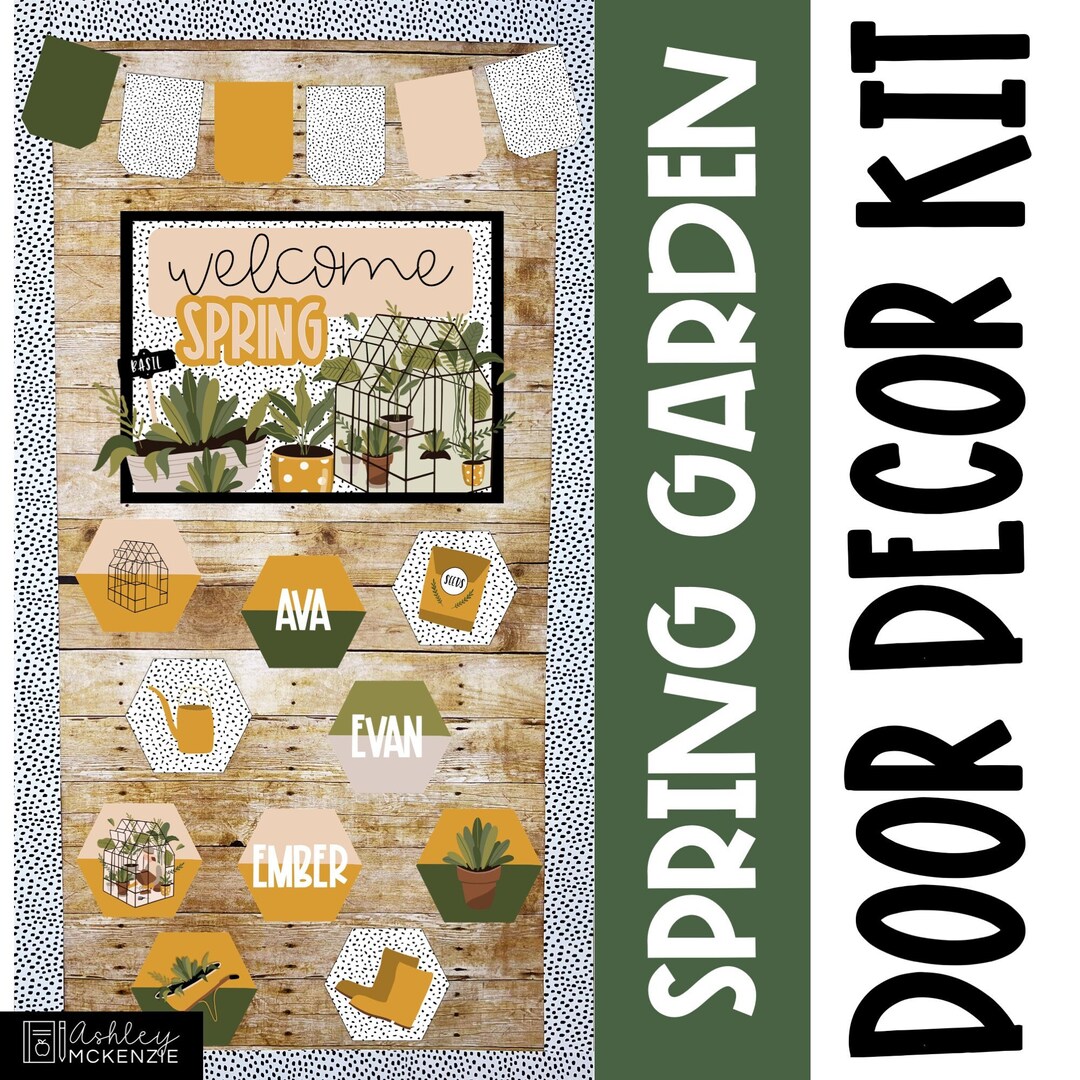 Spring Classroom Door Decor Kit, Spring Garden Theme, Easy and Modern ...