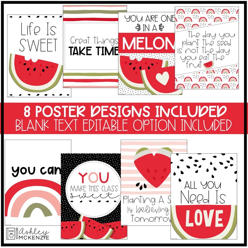Watermelon Classroom Posters Easy and Modern Classroom - Etsy