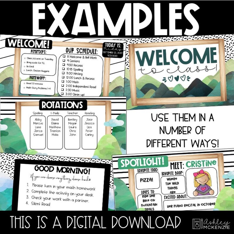 Scandi Mountains Google Slides and Powerpoint Templates, Calm Class ...