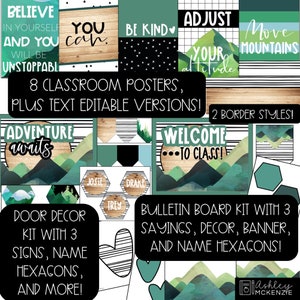 Scandi Mountains Classroom Decor Back to School Bulletin Board Set ...