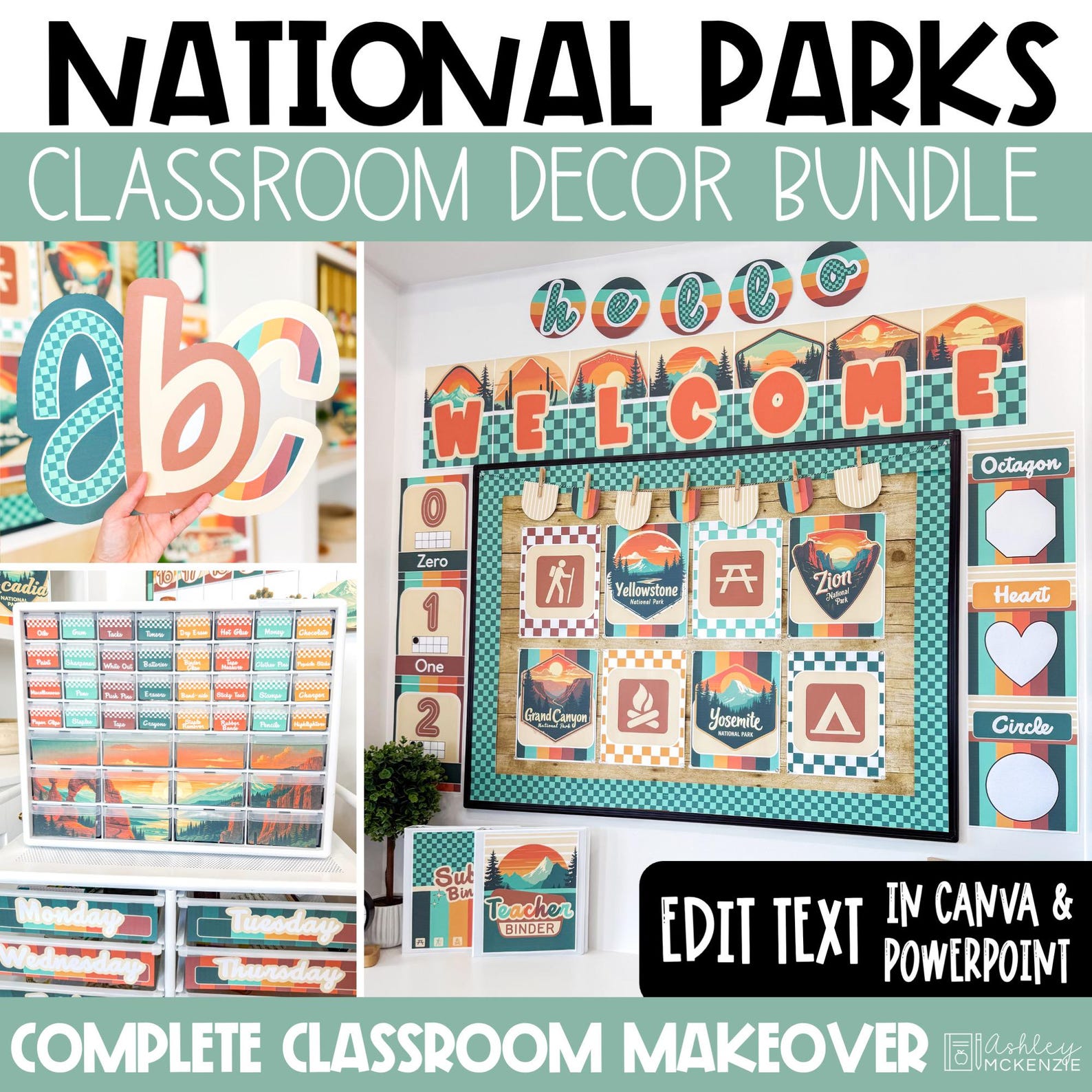 National Parks Classroom Decor Bundle Editable Adventure Classroom ...