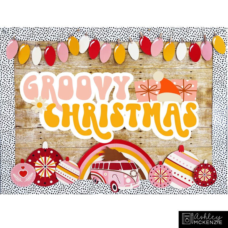 Retro Christmas Classroom Decor Bulletin Board Kit Classroom - Etsy