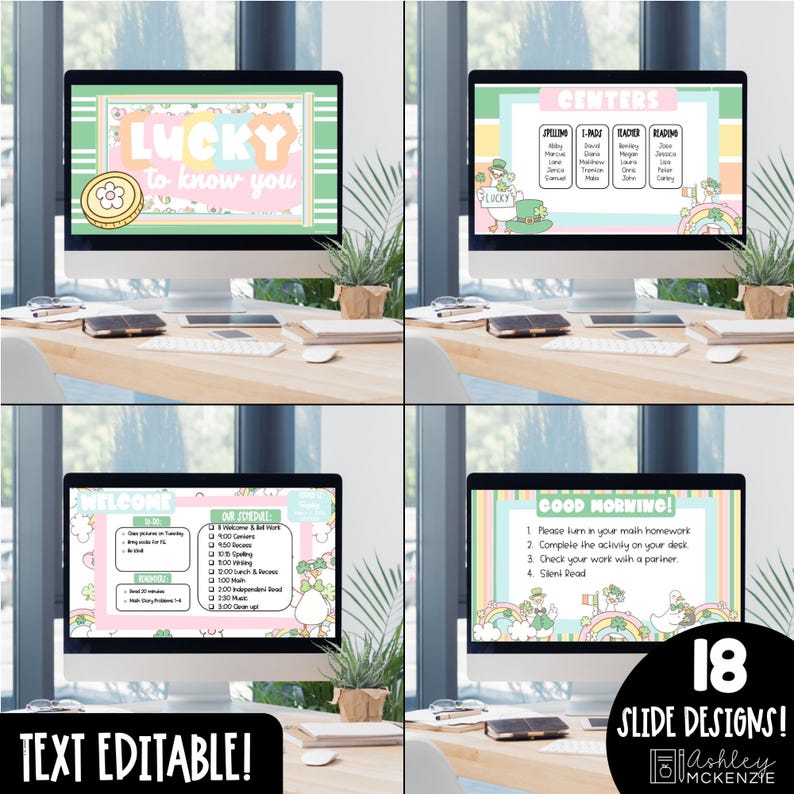 St. Patrick's Day Bulletin Board Bundle Lucky Goose March Daily Slides ...