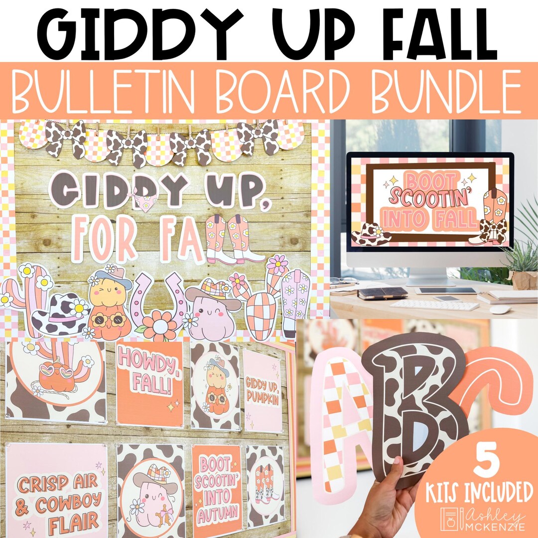 Giddy up Fall Bulletin Board Bundle Autumn Posters Printable Bulletin ...