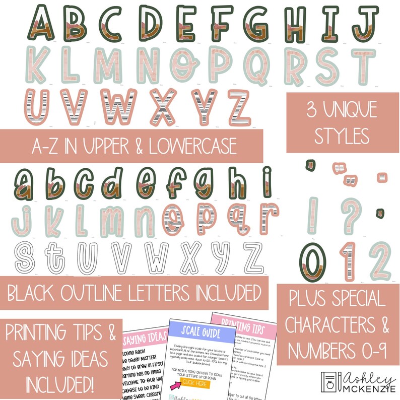 Boho Desert Classroom Decor A-Z Bulletin Board Letters - Etsy