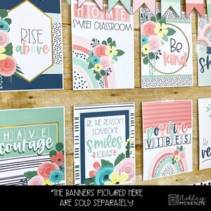 Boho Rainbow Flowers Classroom Decor, Bulletin Board Kit, Classroom ...