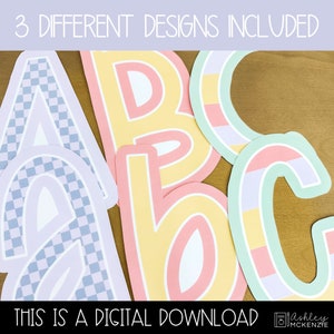 Retro Spring Classroom Decor, A-Z Bulletin Board Letters, Punctuation ...