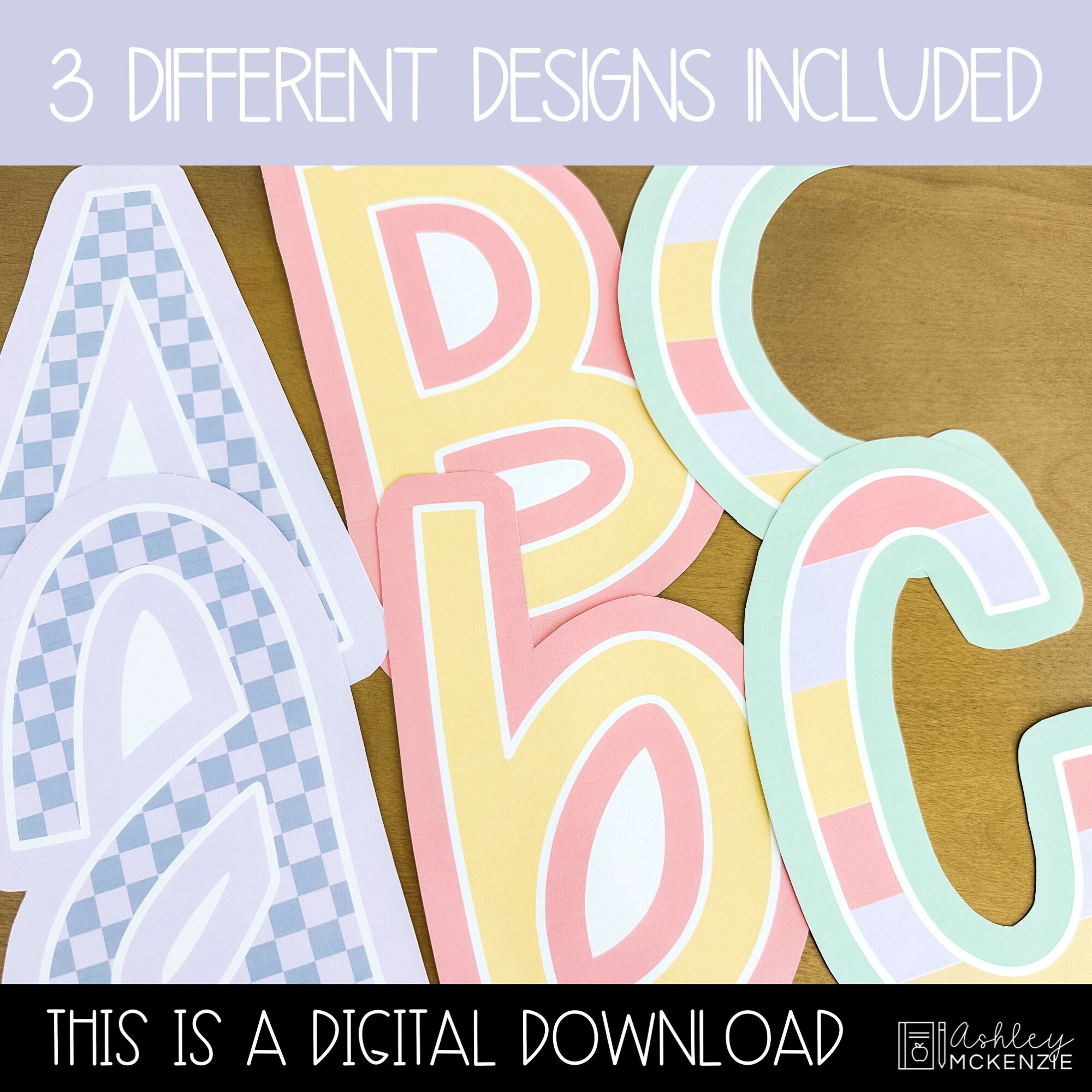 Retro Spring Classroom Decor, A-Z Bulletin Board Letters, Punctuation ...