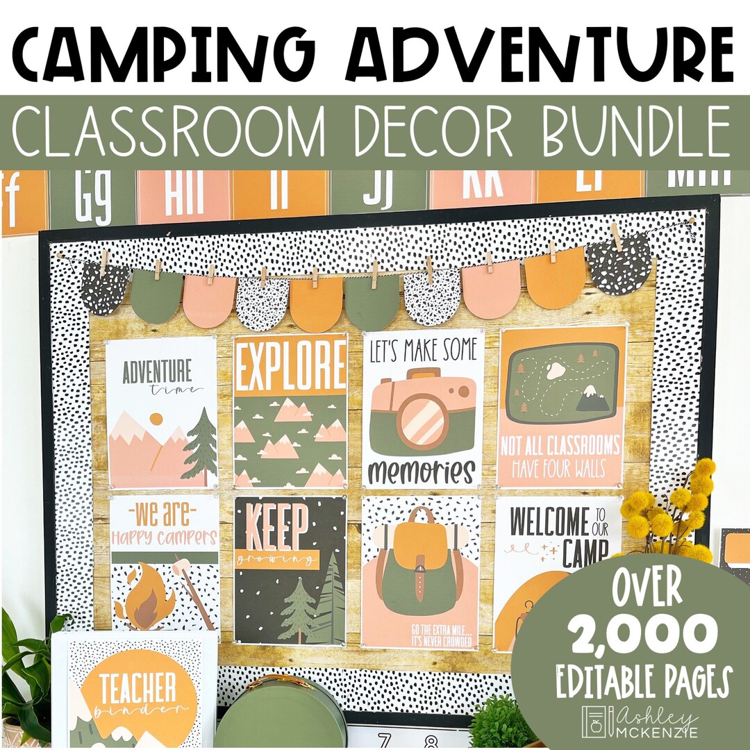 Camping Adventure Classroom Decor Bundle, Easy and Modern Classroom ...