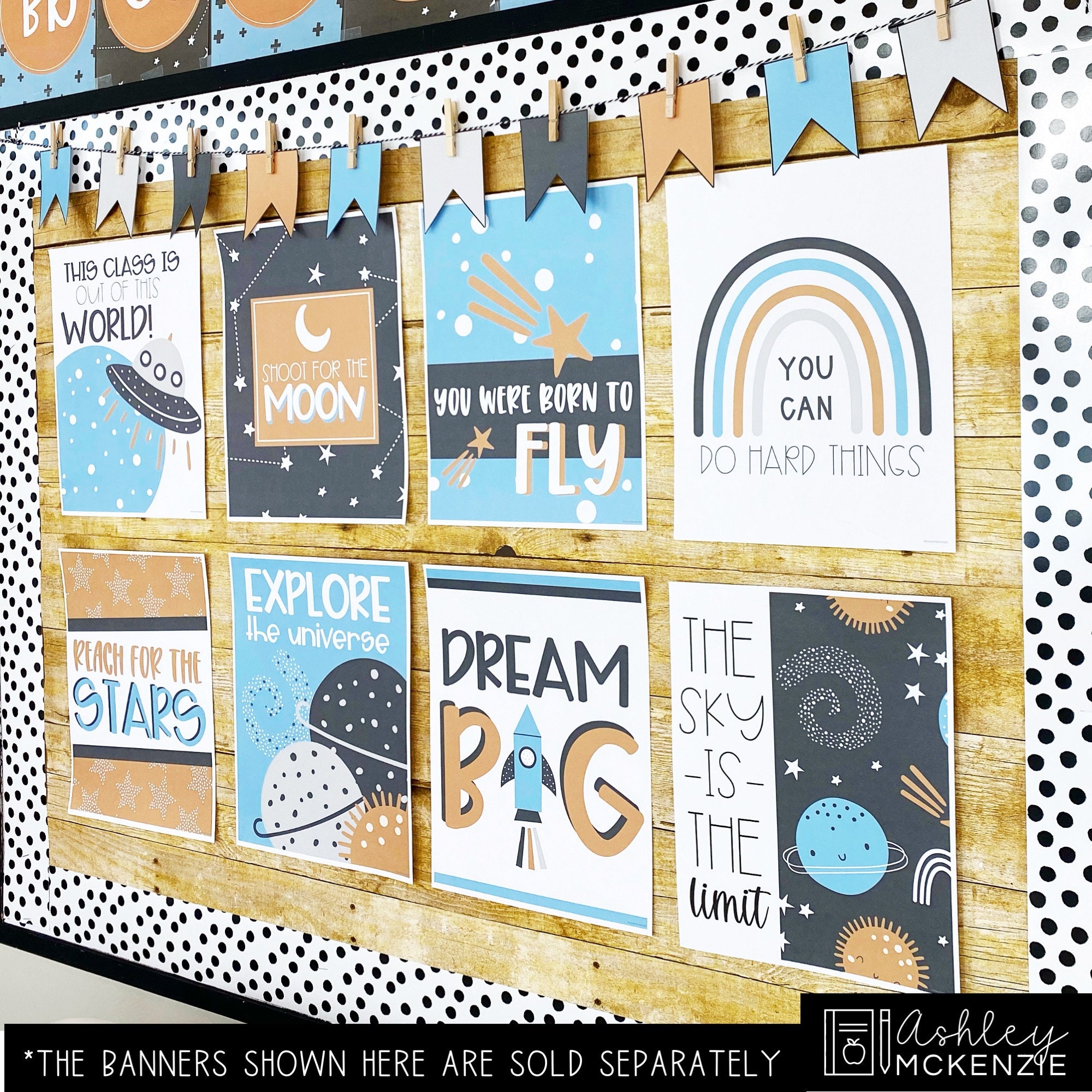 Outer Space Classroom Decor Back to School Bulletin Board Kit Editable ...